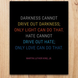 MARTIN LUTHER King, Jr. Quote, Anti-racism Poster, Inspirational Quote ...