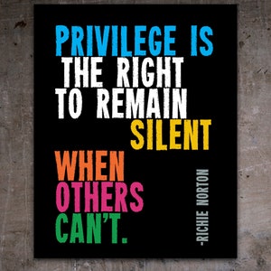 SOCIAL JUSTICE Poster, Anti-racist, White Privilege Quote, Black Lives ...