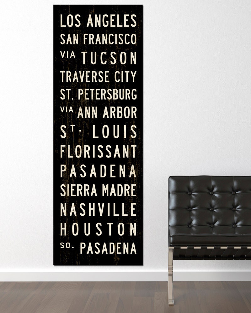 CUSTOM Subway Sign, Personalized Wall Art, Subway Art, Canvas Travel ...