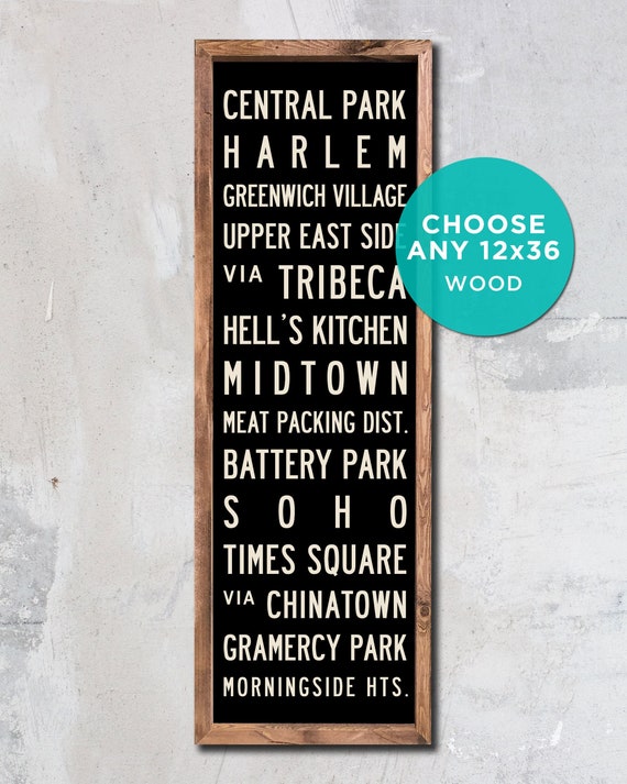 HAND PAINTED Wood Subway Sign Choose Any 12x36 Design Rustic - Etsy