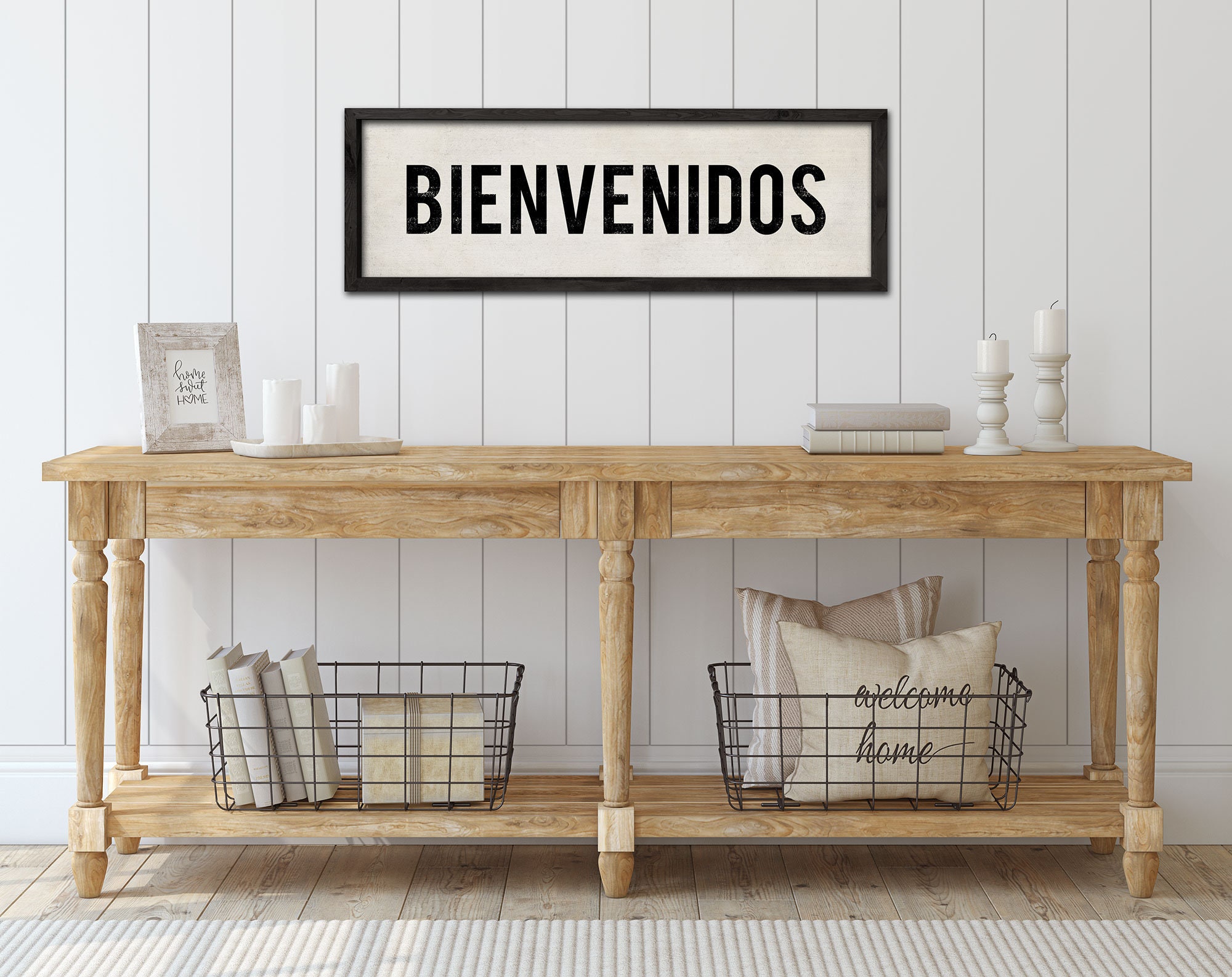 BIENVENIDOS Sign Spanish Welcome Sign Hand Painted Wood | Etsy