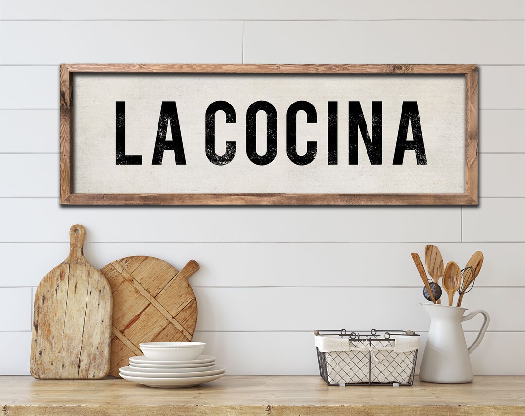 LA COCINA Sign Spanish Kitchen Decor Mexican Wall Art Wood - Etsy