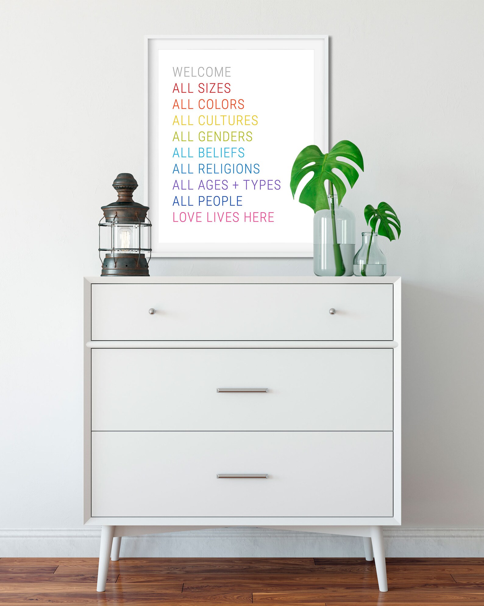 SOCIAL JUSTICE Poster, All Welcome Print, Anti-racist, LGBTQ Equality ...
