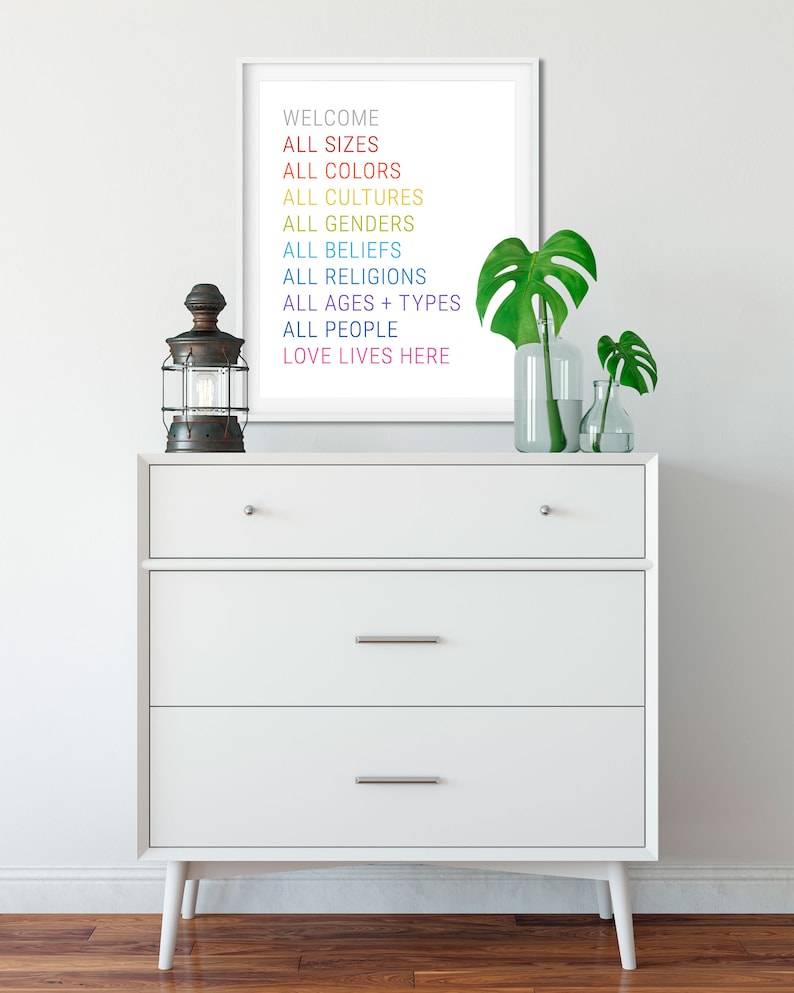 SOCIAL JUSTICE Poster All Welcome Print Anti-racist LGBTQ - Etsy