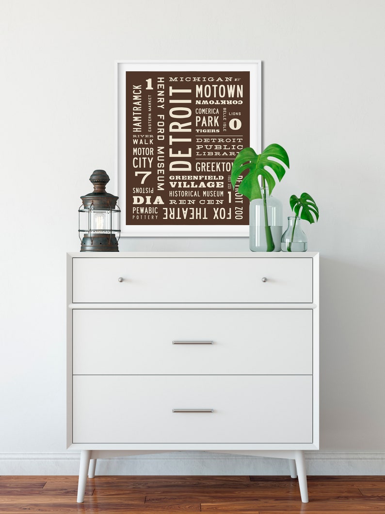 DETROIT Wall Art Detroit City Art Word Art Michigan - Etsy