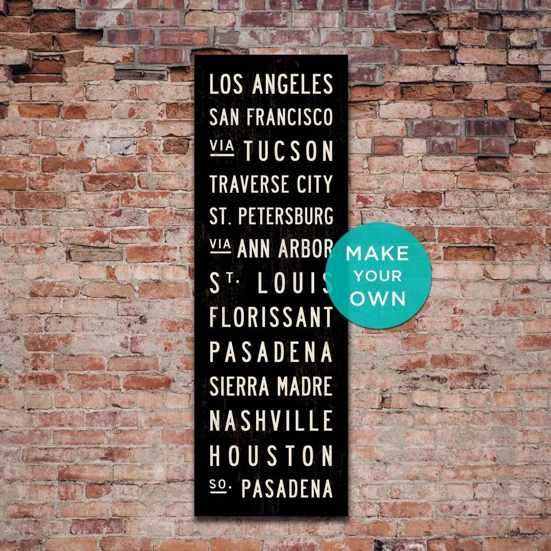 CUSTOM Subway Sign, Personalized Wall Art, Subway Art, Canvas Travel ...