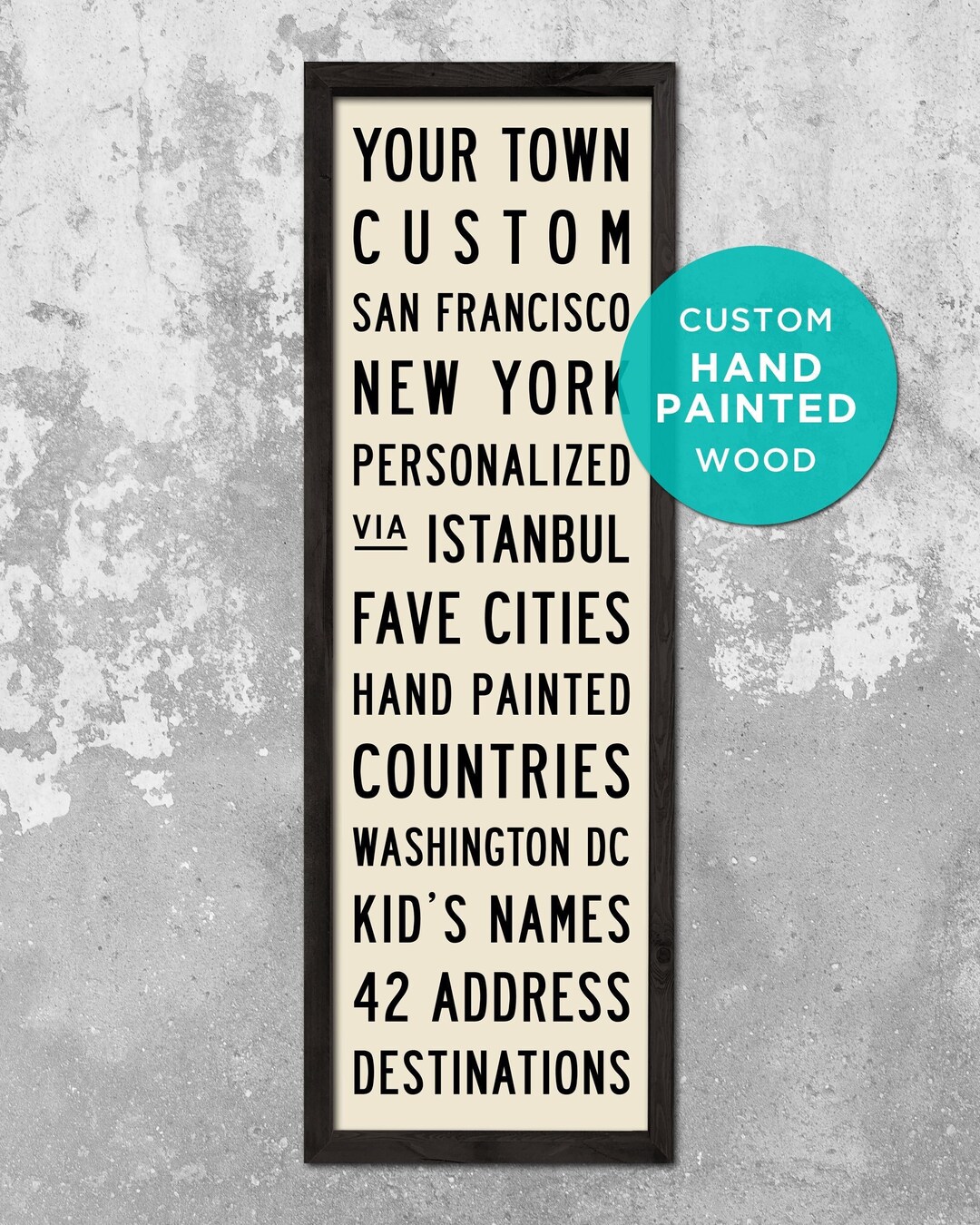 PERSONALIZED Wood Subway Sign, Custom Hand-painted Wood Sign, Subway ...