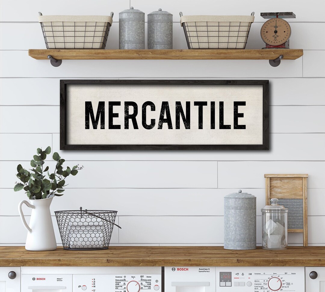 MERCANTILE Sign, Vintage Decorative Signs, Country Wall Decor, Kitchen ...