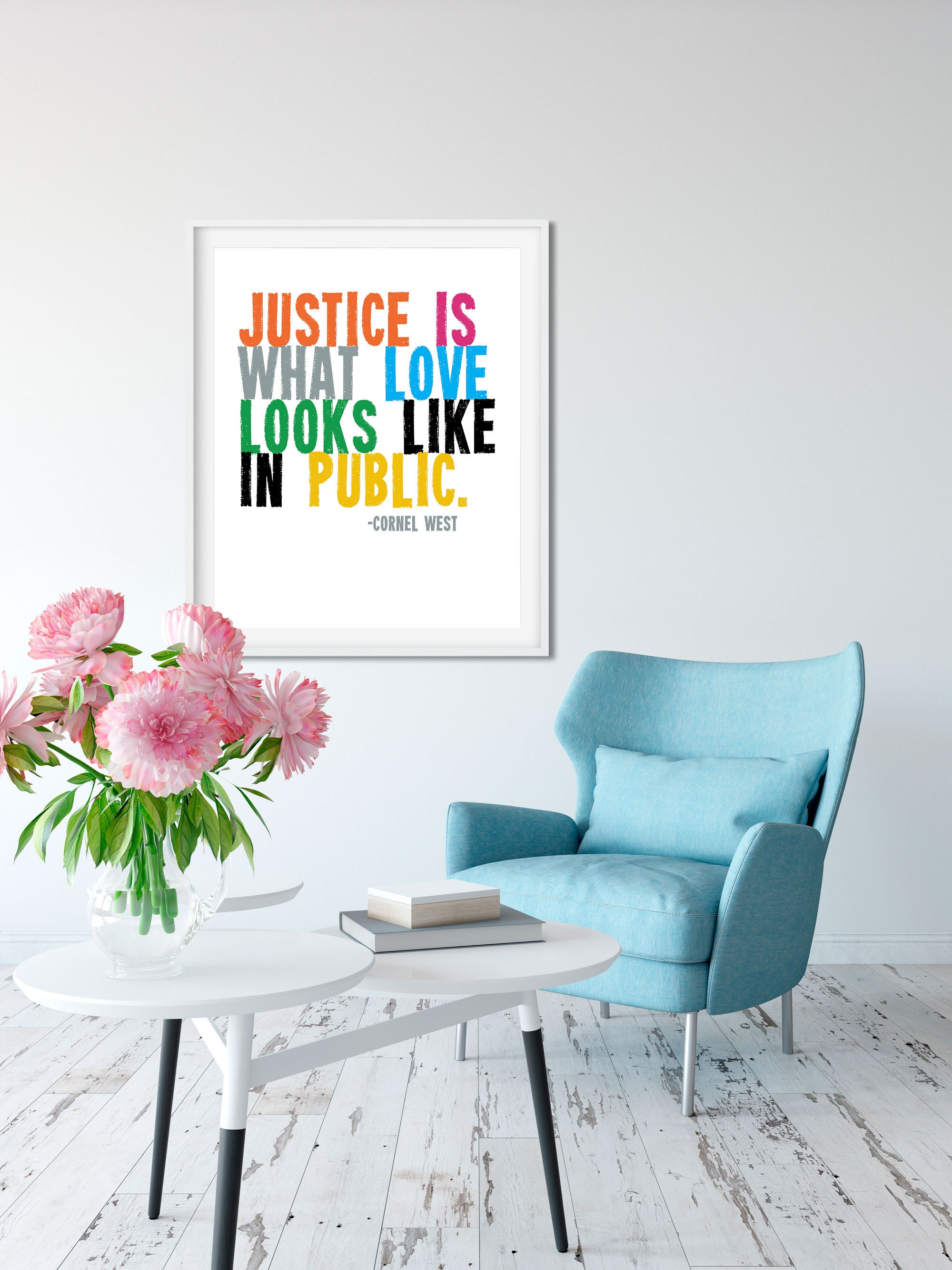 SOCIAL JUSTICE Poster Love Inspirational Quote Black Lives | Etsy