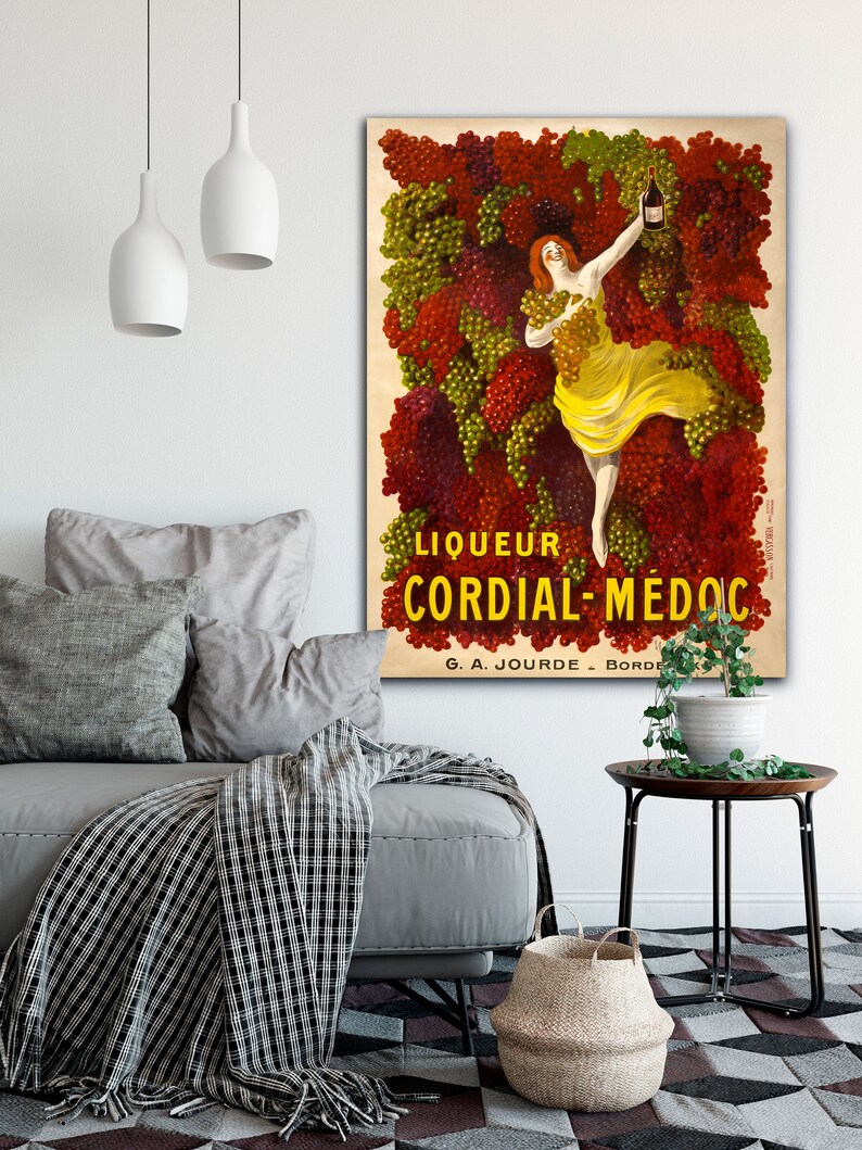 EXTRA LARGE Wall Art Vintage French Poster Oversized Canvas | Etsy