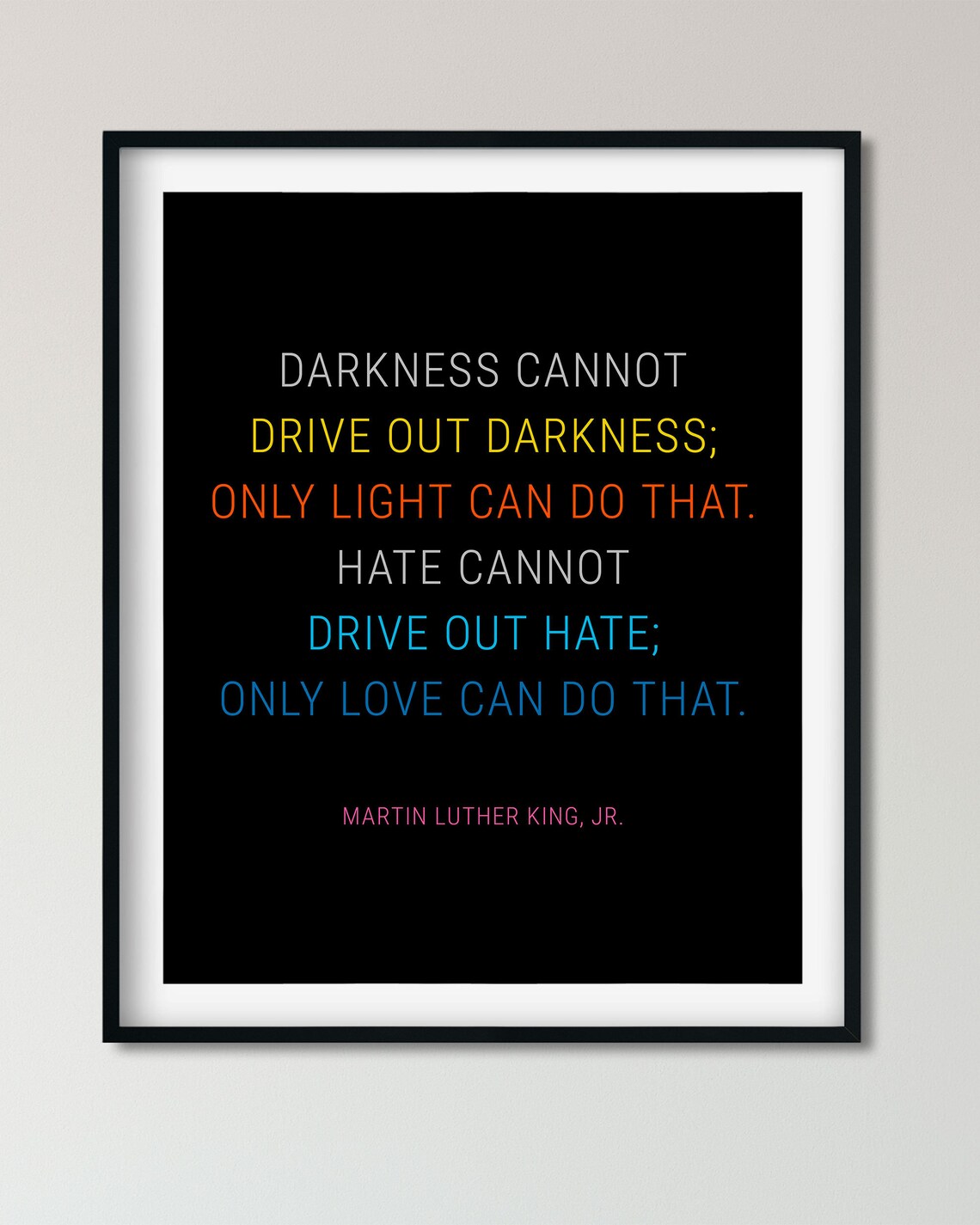 MARTIN LUTHER King, Jr. Quote, Anti-racism Poster, Inspirational Quote ...