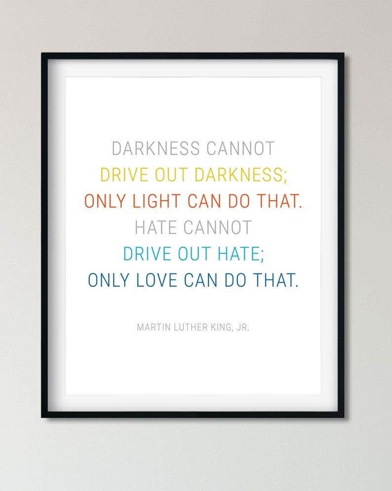 MARTIN LUTHER King Jr. Quote Anti-Racism Poster | Etsy