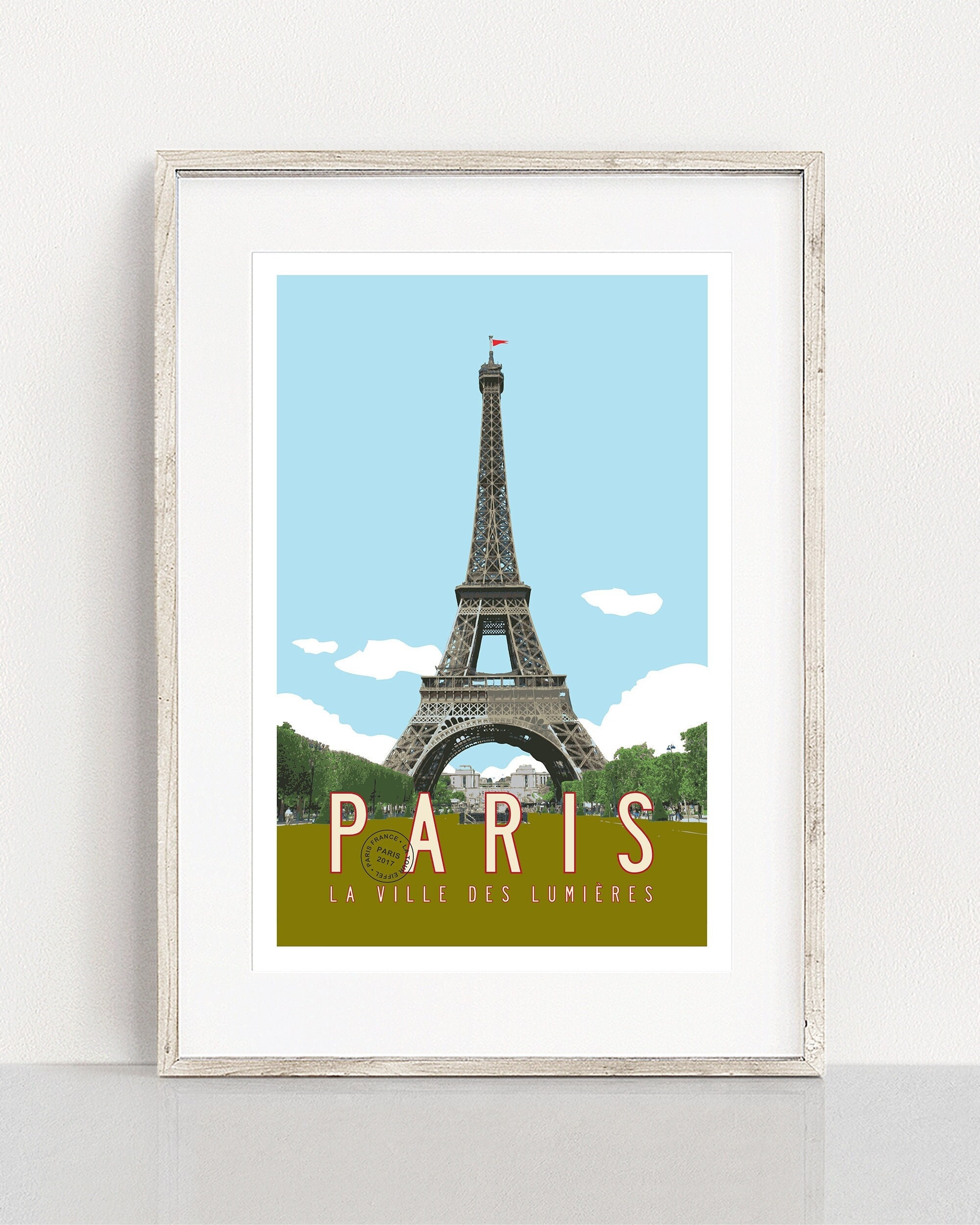 VINTAGE PARIS Travel Poster Paris Art Eiffel Tower - Etsy