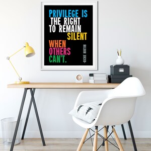 SOCIAL JUSTICE Poster, Anti-racist, White Privilege Quote, Black Lives ...