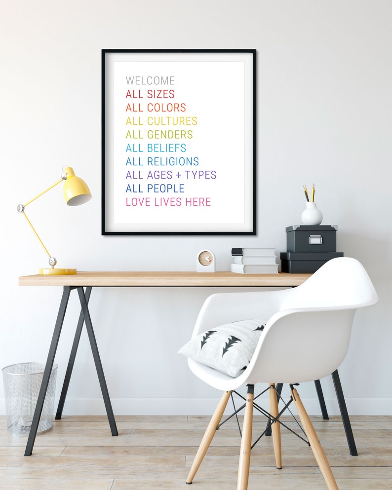 SOCIAL JUSTICE Poster All Welcome Print Anti-racist LGBTQ - Etsy
