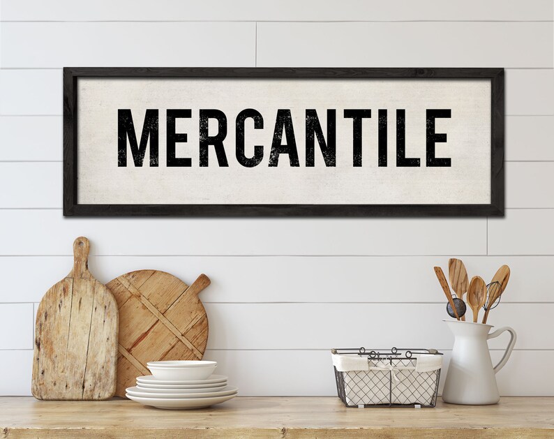 MERCANTILE Sign, Vintage Decorative Signs, Country Wall Decor, Kitchen ...