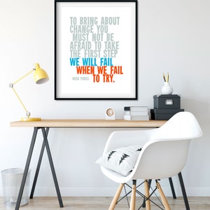 ROSA PARKS Bring About Change Print, Civil Rights Poster, Racial ...