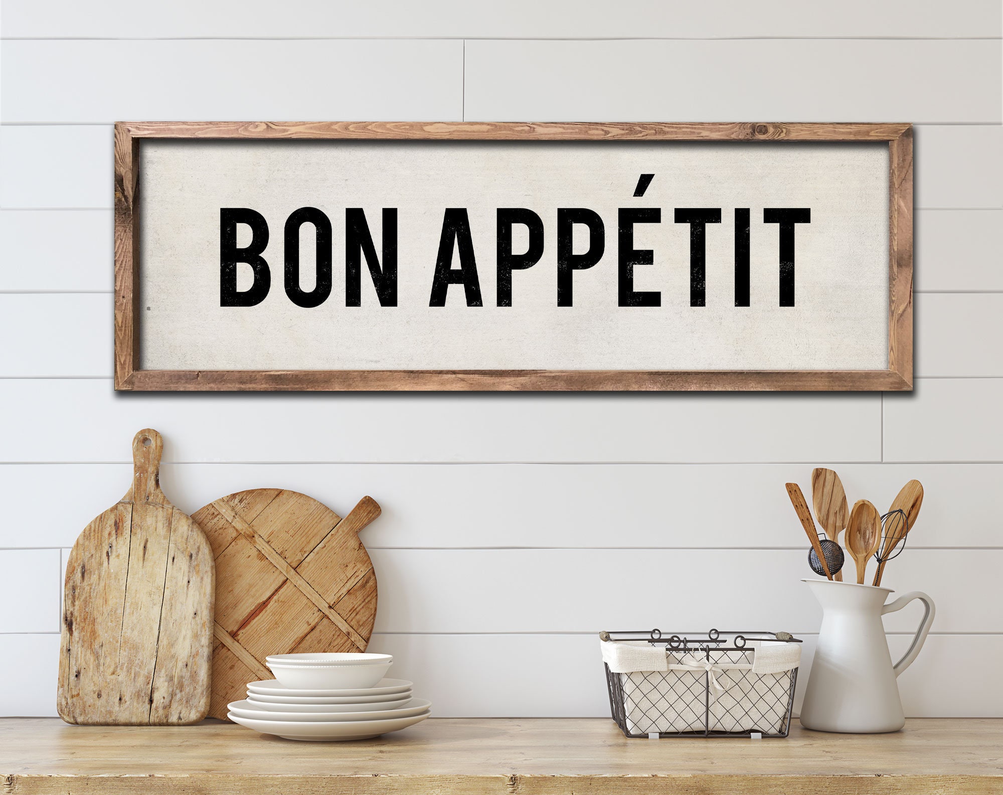 BON APPETIT Sign French Kitchen Sign Dining Room Wall Art | Etsy