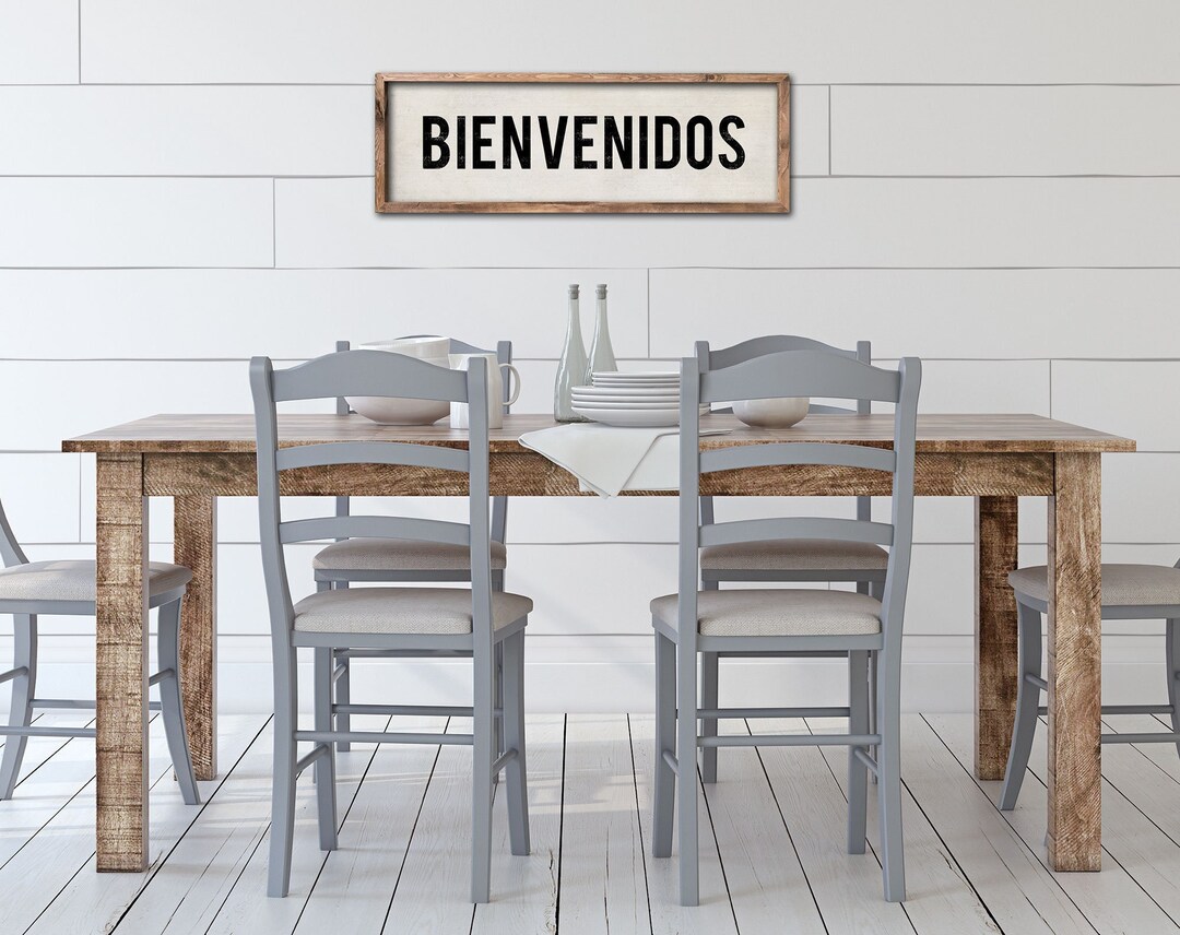 BIENVENIDOS Sign, Spanish Welcome Sign, Hand Painted Wood Sign, Spanish ...