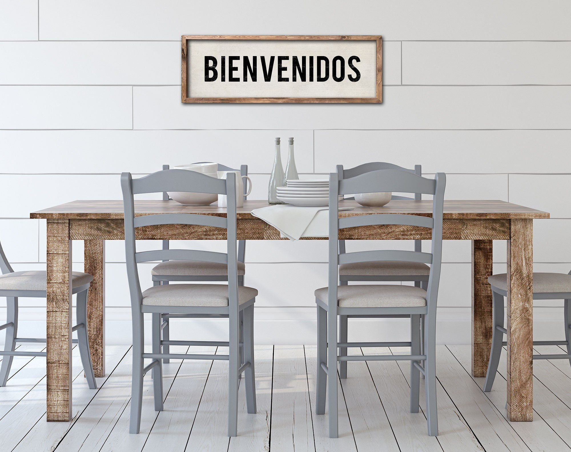 BIENVENIDOS Sign Spanish Welcome Sign Hand Painted Wood | Etsy