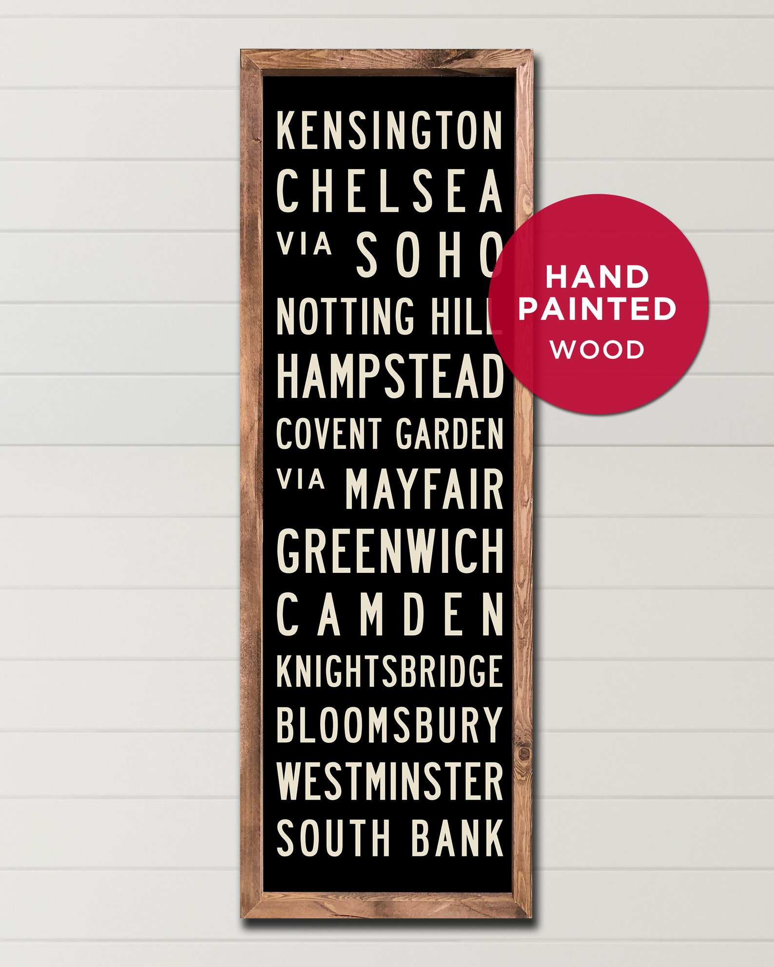 HAND PAINTED Wood Subway Sign, Choose Any 12x36 Design, Rustic Wall Art ...