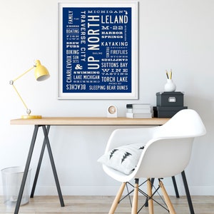 UP NORTH Print, Lake House Decor, Cottage Decor Wall Art, Word Art ...