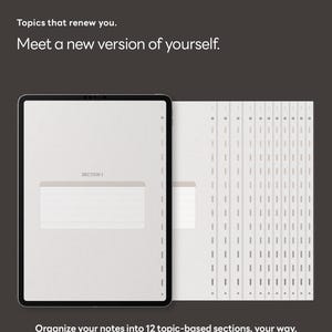 12 Tab Paper Textured Study Notebook (NEUTRAL, Portrait) Goodnotes ...