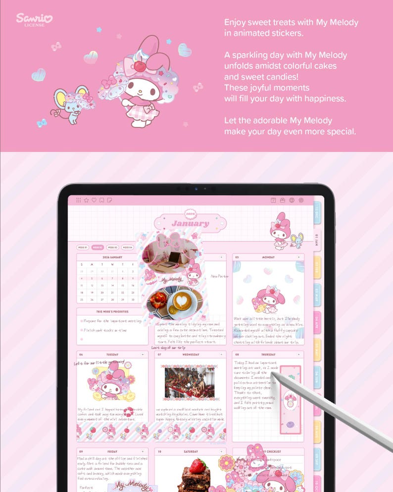 OFFICIALLY LICENSED My Melody Animated Stickers - Etsy New Zealand
