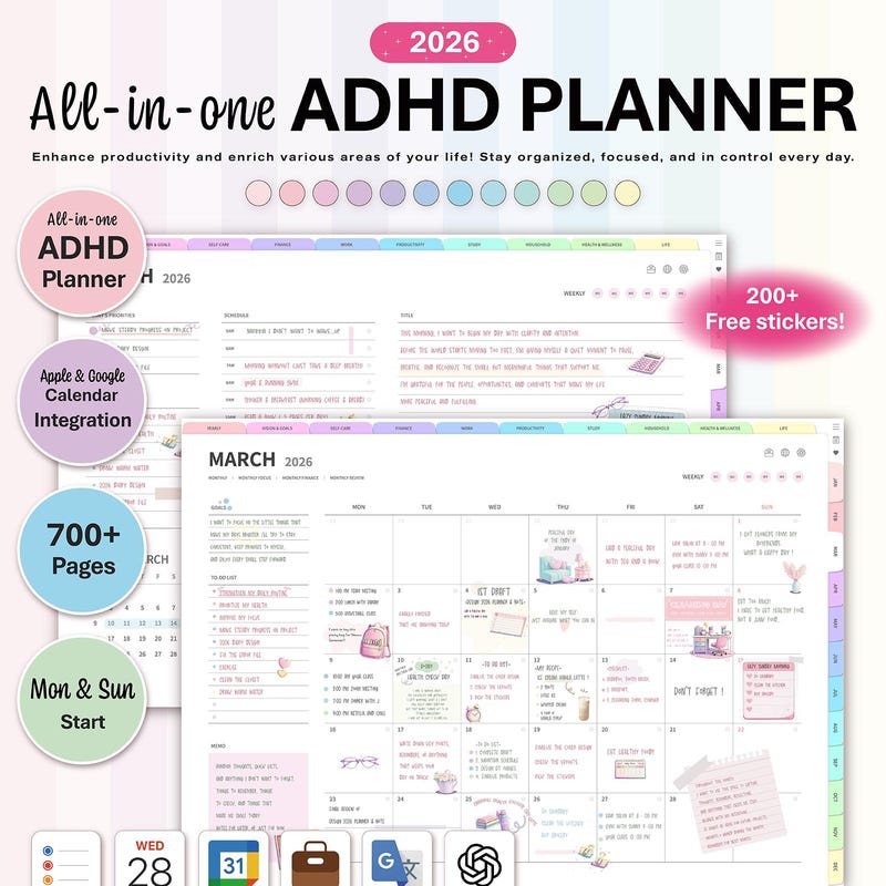 One Note Adhd Template - Etsy