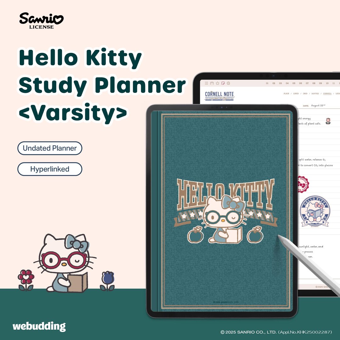 Hello Kitty Undated Study Digital Planner | Sanrio iPad Android Tablet ...