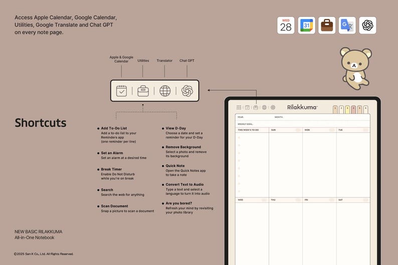 Rilakkuma All in One Digital Notebook | iPad and Android Tablet ...