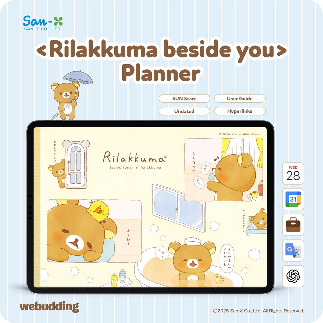 Rilakkuma Digital Planner | Sanrio iPad and Android Tablet Planner ...
