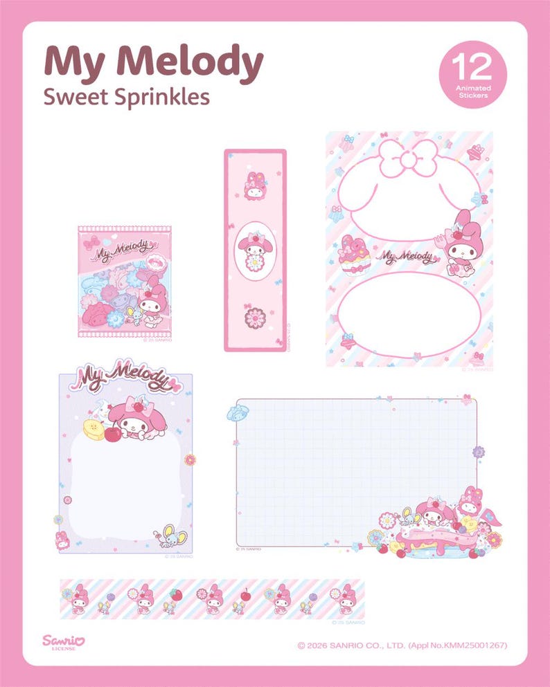 OFFICIALLY LICENSED My Melody Animated Stickers - Etsy New Zealand