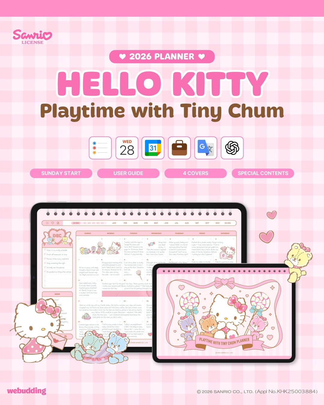 Hello Kitty 2026 Digital Planner | Sanrio iPad and Android Tablet ...