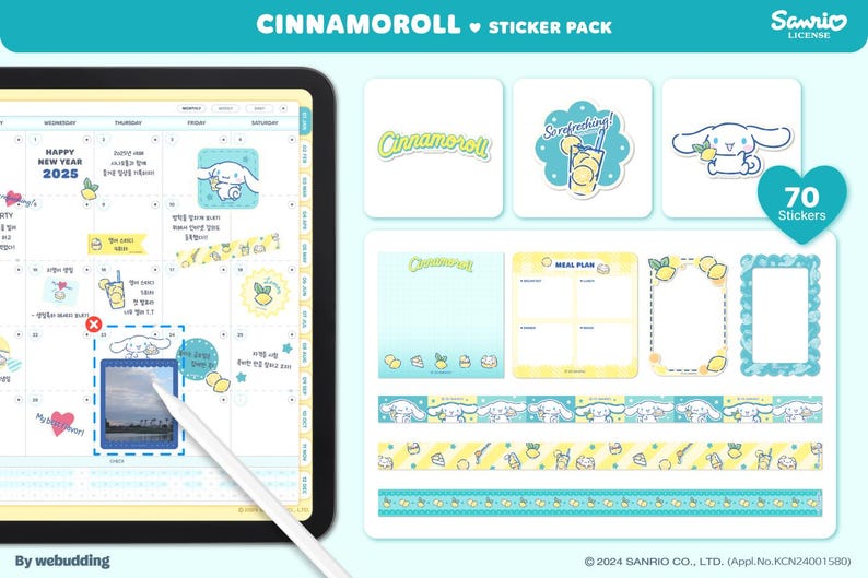 Cinnamoroll Dessert Time Digital Sticker Pack | Sanrio iPad Planner ...