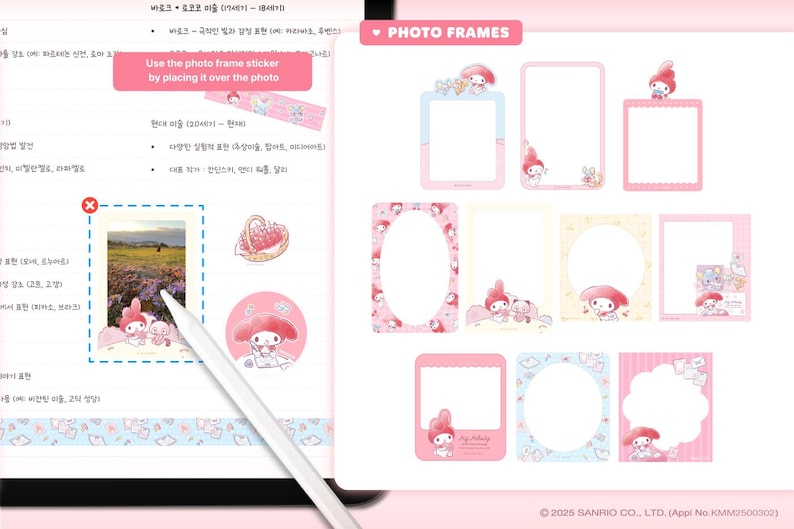 My Melody Digital Sticker Pack | Sanrio iPad Android Tablet Planner ...