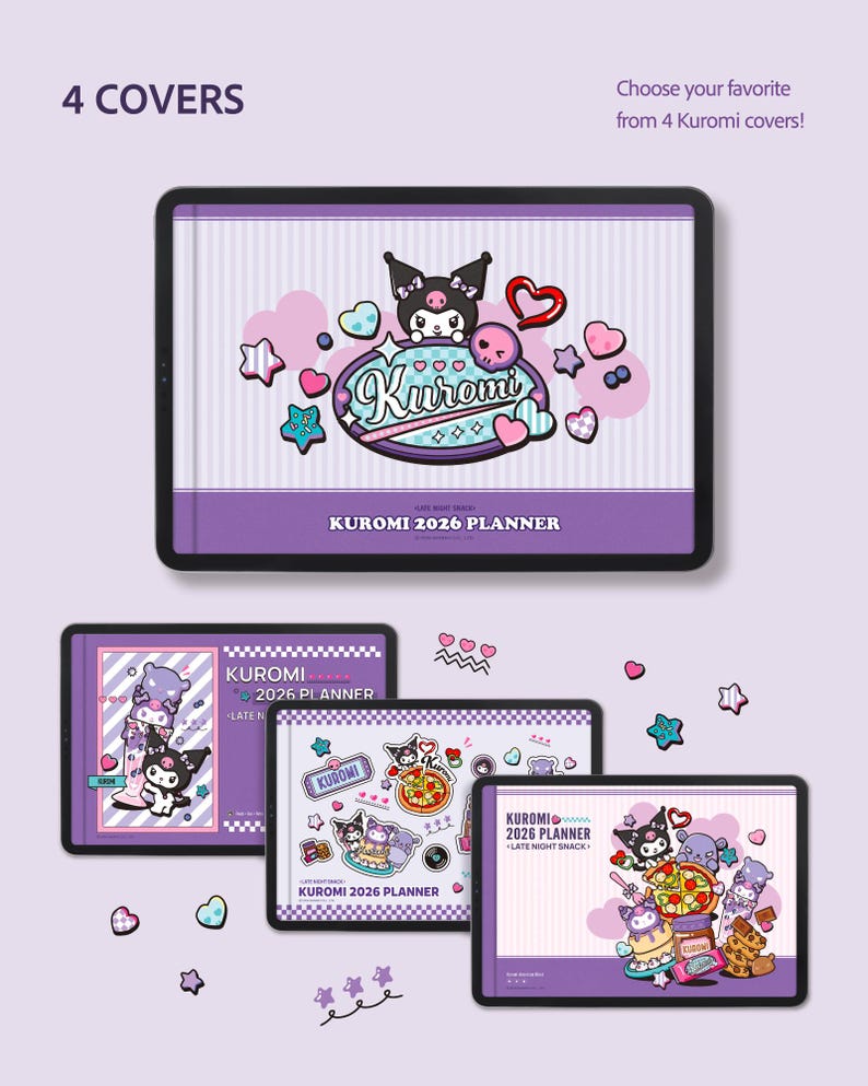 Kuromi 2026 Digital Planner | Sanrio iPad and Android Tablet Planner ...