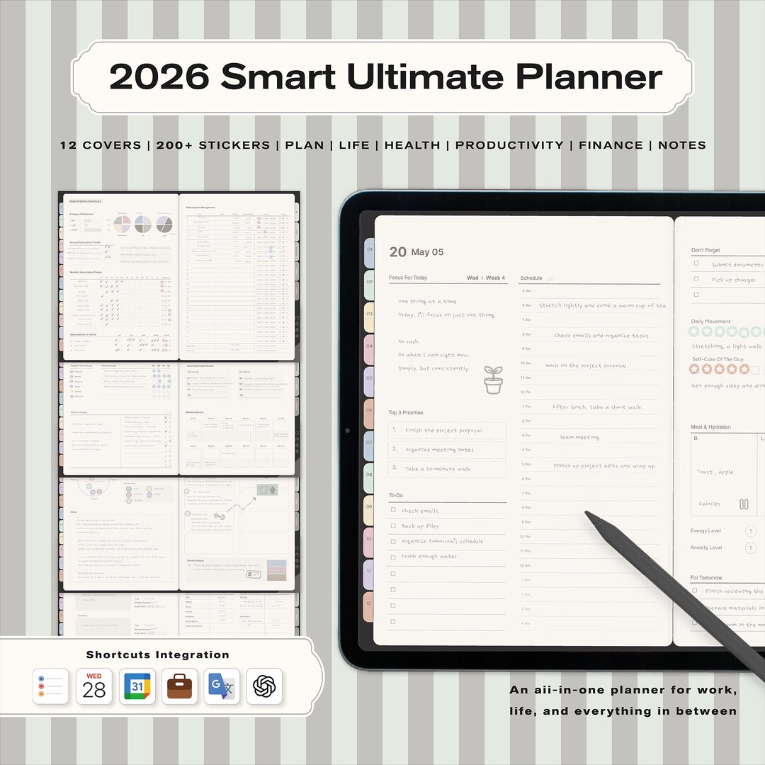 2026 Ultimate Planner (rainbow) Digital Planner, Digital Journal ...