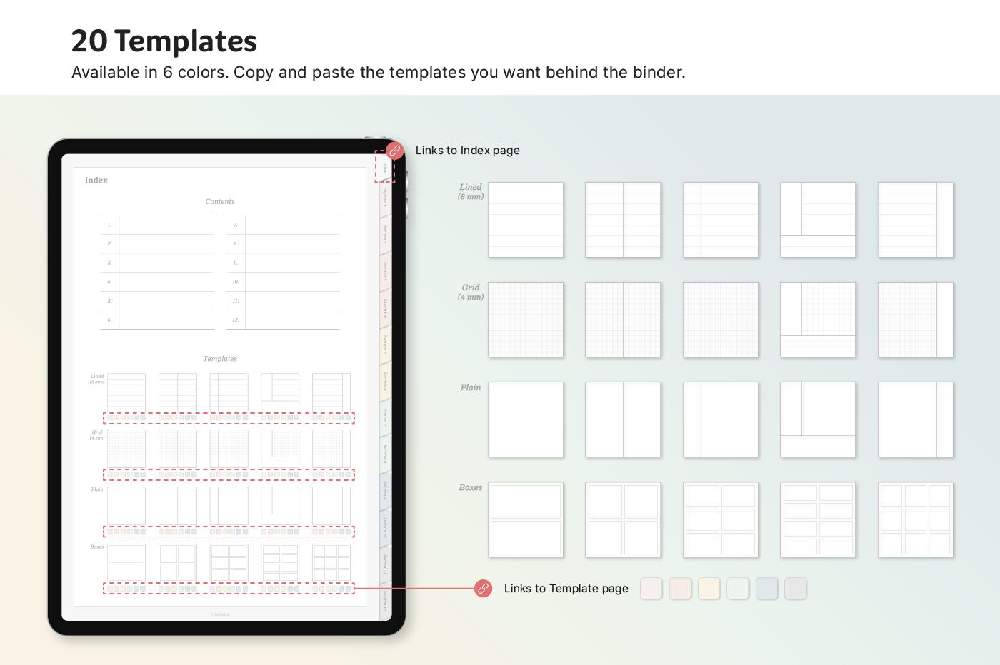 120 Templates and 30 Covers Digital Notebook | Goodnotes Notebook iPad ...