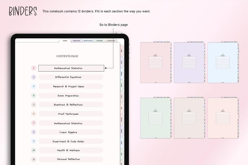 1000+ Templates Pastel Study Notebook Stickers Goodnotes Notebook iPad ...