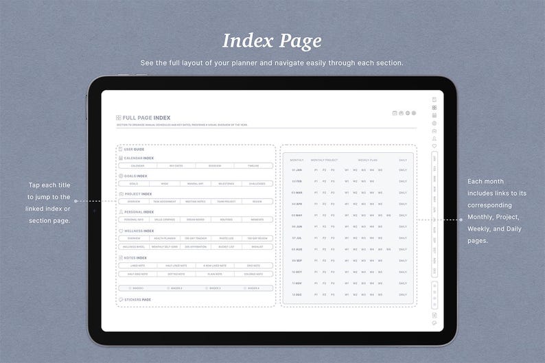 2026 Professional Manager Planner (blue, Sun. Start) Goodnotes Planner ...