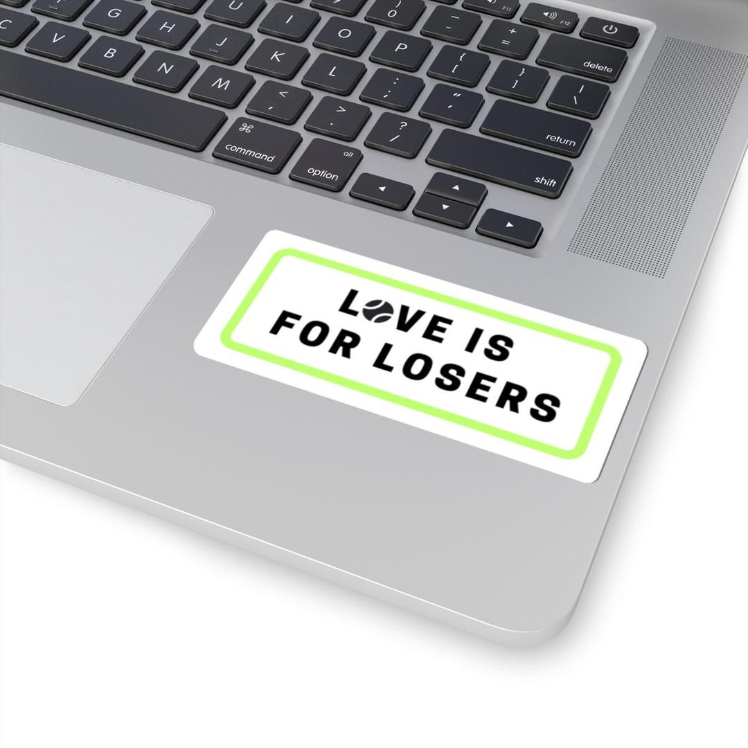 Love is for Losers Tennis Sticker Black - Kiss-cut Stickers, Waterproof ...