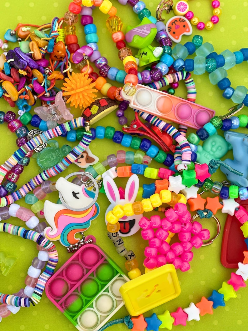 Kidcore Kandi Accessories Mystery Bag (bracelets, Trinkets, Hair Pins ...