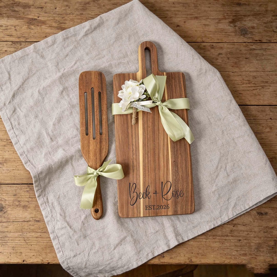 Wedding Closing Gift, Personalized Acacia Board, Couple Housewarming ...