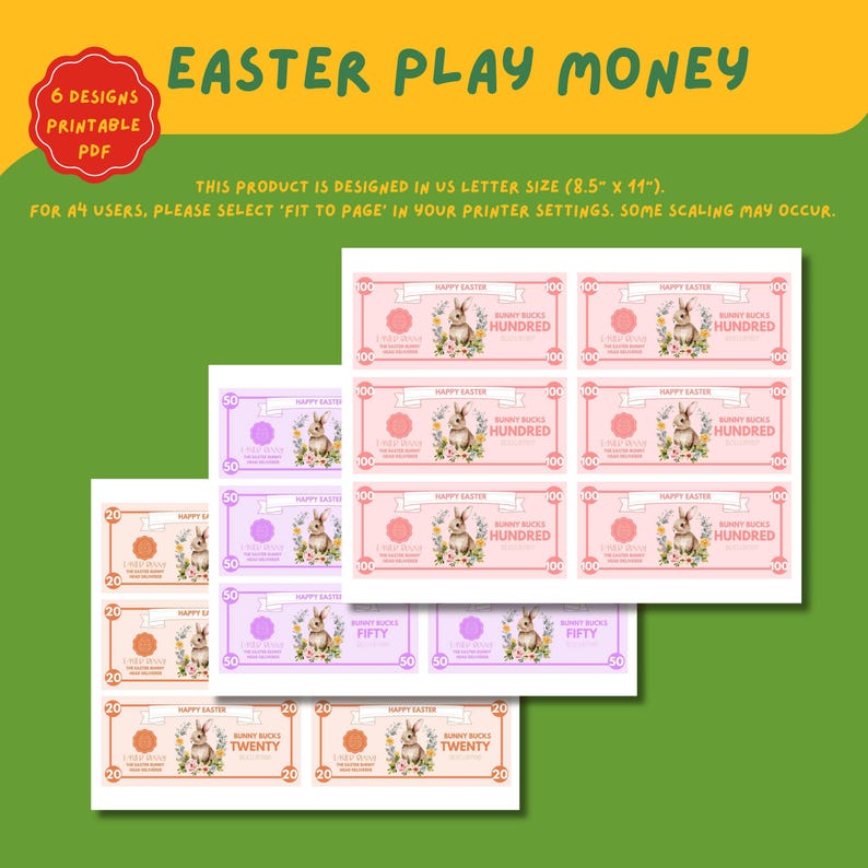 Easter Bunny Buck Printable – Pretend Play Money for Kids | Reward ...