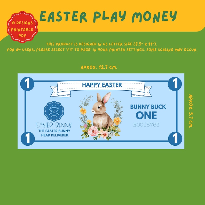 Easter Bunny Buck Printable – Pretend Play Money for Kids | Reward ...