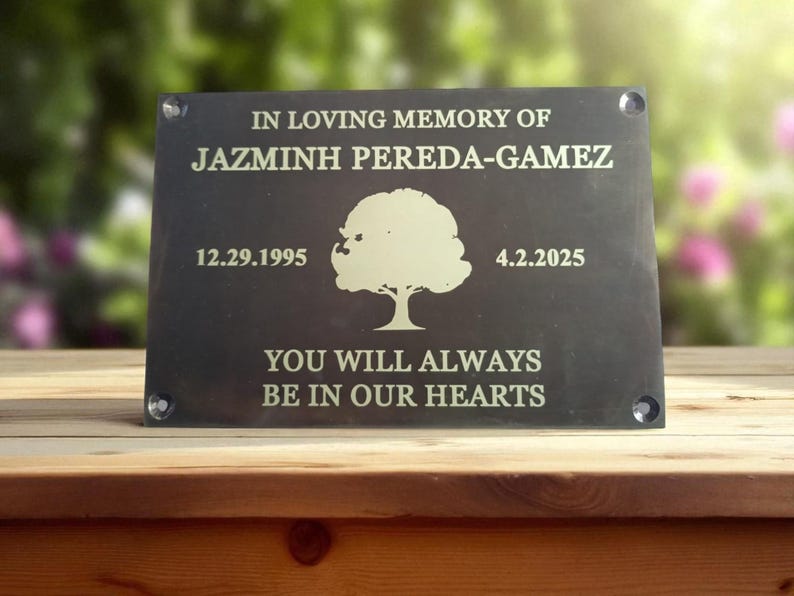 Buy Custom Engraved Brass Memorial Plaque: Antique Finish Tribute Sign ...