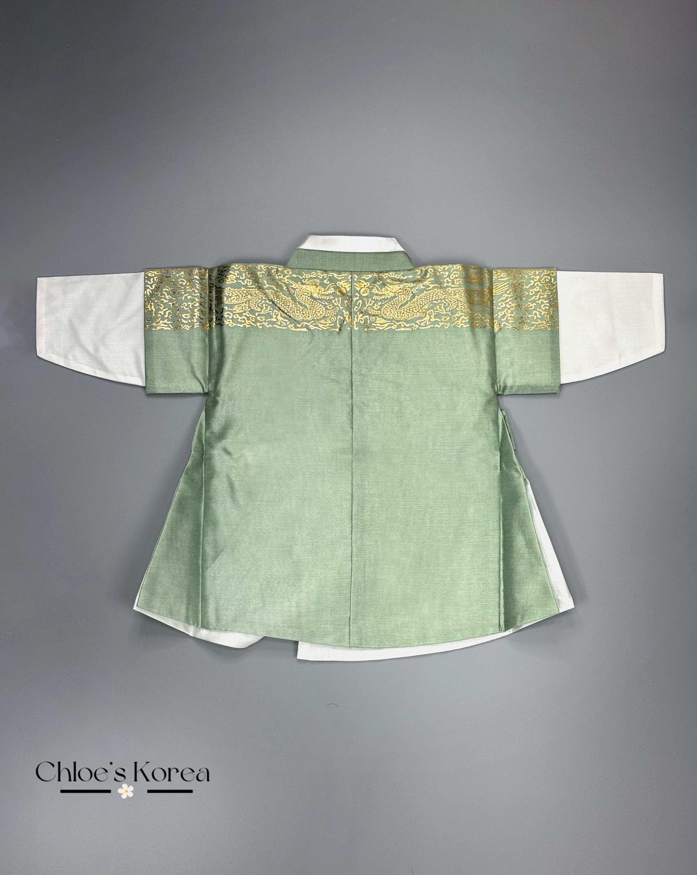 Boys' Royal Hanbok Set: Dragon Embroidery, Korean First Birthday Outfit ...