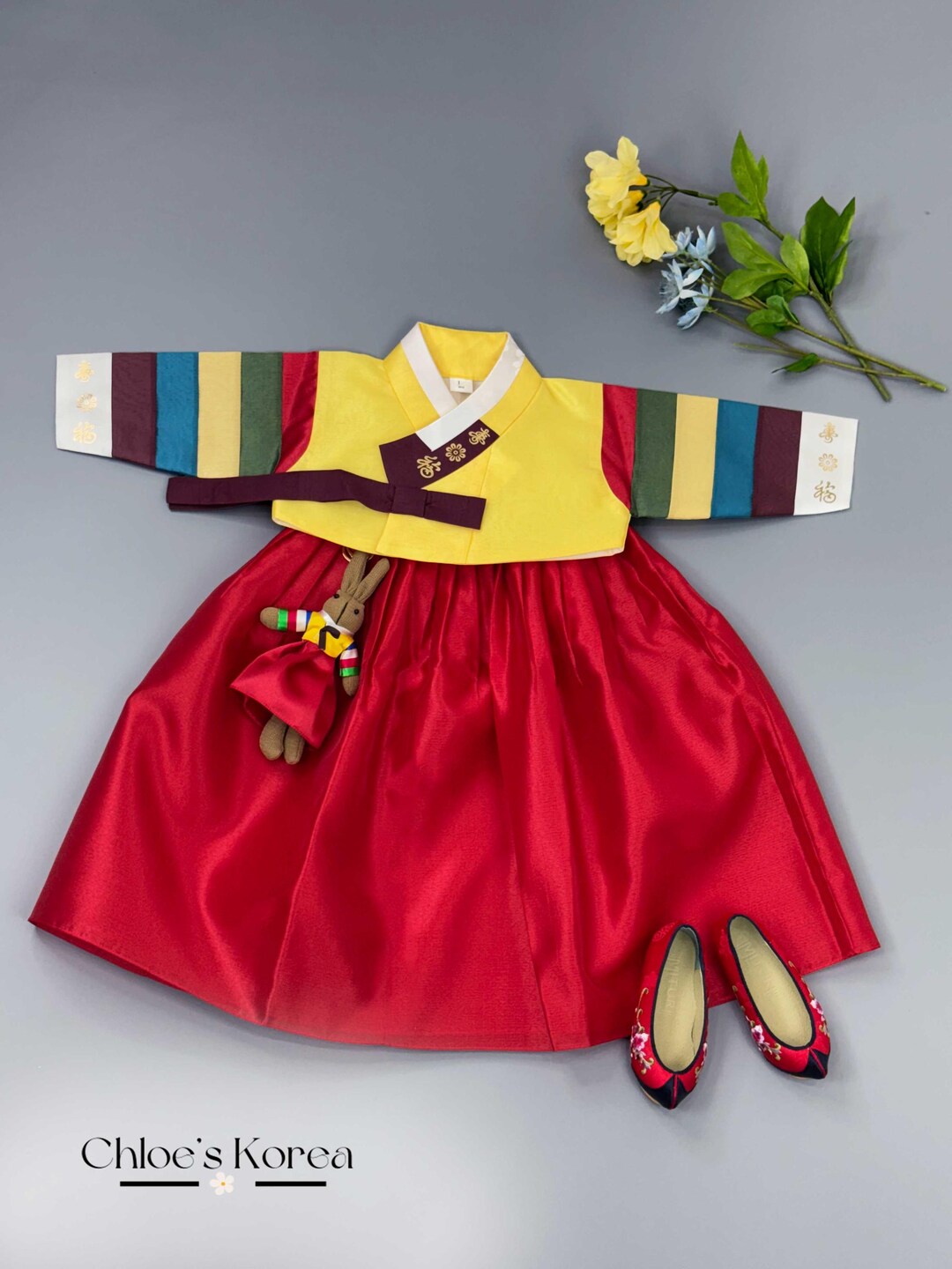 Traditional Korean Girl's Hanbok | First Birthday Dress | Hanbok Set ...