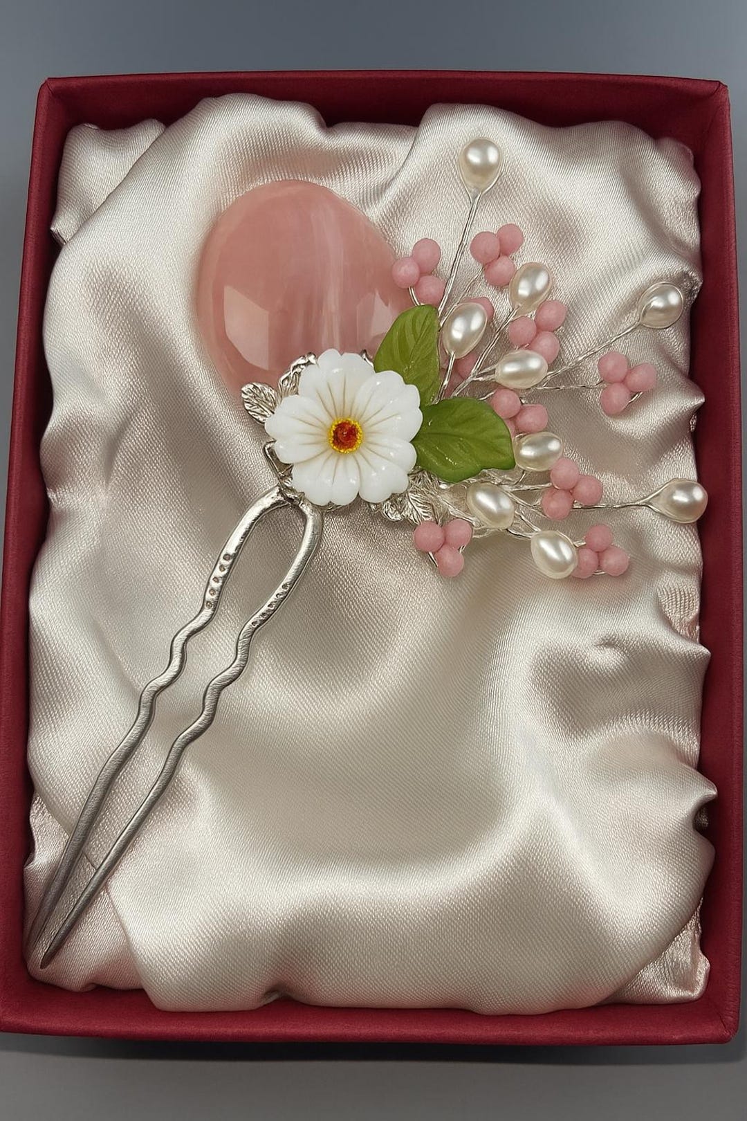 Premium Handmade Korean Hairpin (style B) | Hanbok Accessory With Pink ...